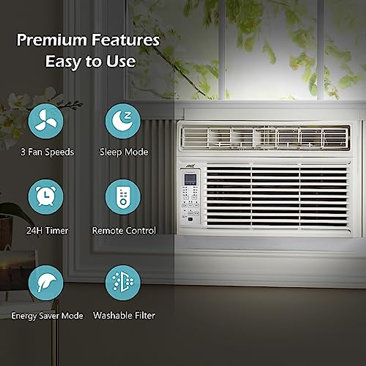 Arctic King 10,000 BTU Window Air Conditioner, Cools up to 450 Sq. Ft, with Digital Panel and Remote Control, Easy Installation, for House, Apartment, and Office