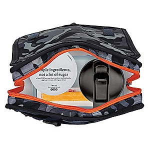 PackIt® Freezable Lunch Bag, Charcoal Camo, Built with EcoFreeze® Technology, Foldable, Reusable, Zip and Velcro Closure with Buckle Handle, Perfect for Fresh Lunch On the Go