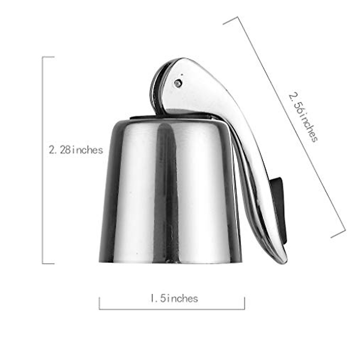 Wine Stoppers(2 PACK Bright)，Wine Bottle Stoppers Stainless Steel，Reusable Wine Saver，Wine Sealer Keeps Wine Fresh，Wine Bottle Plug With Silicone，Superior Leak-Proof，Best Gift