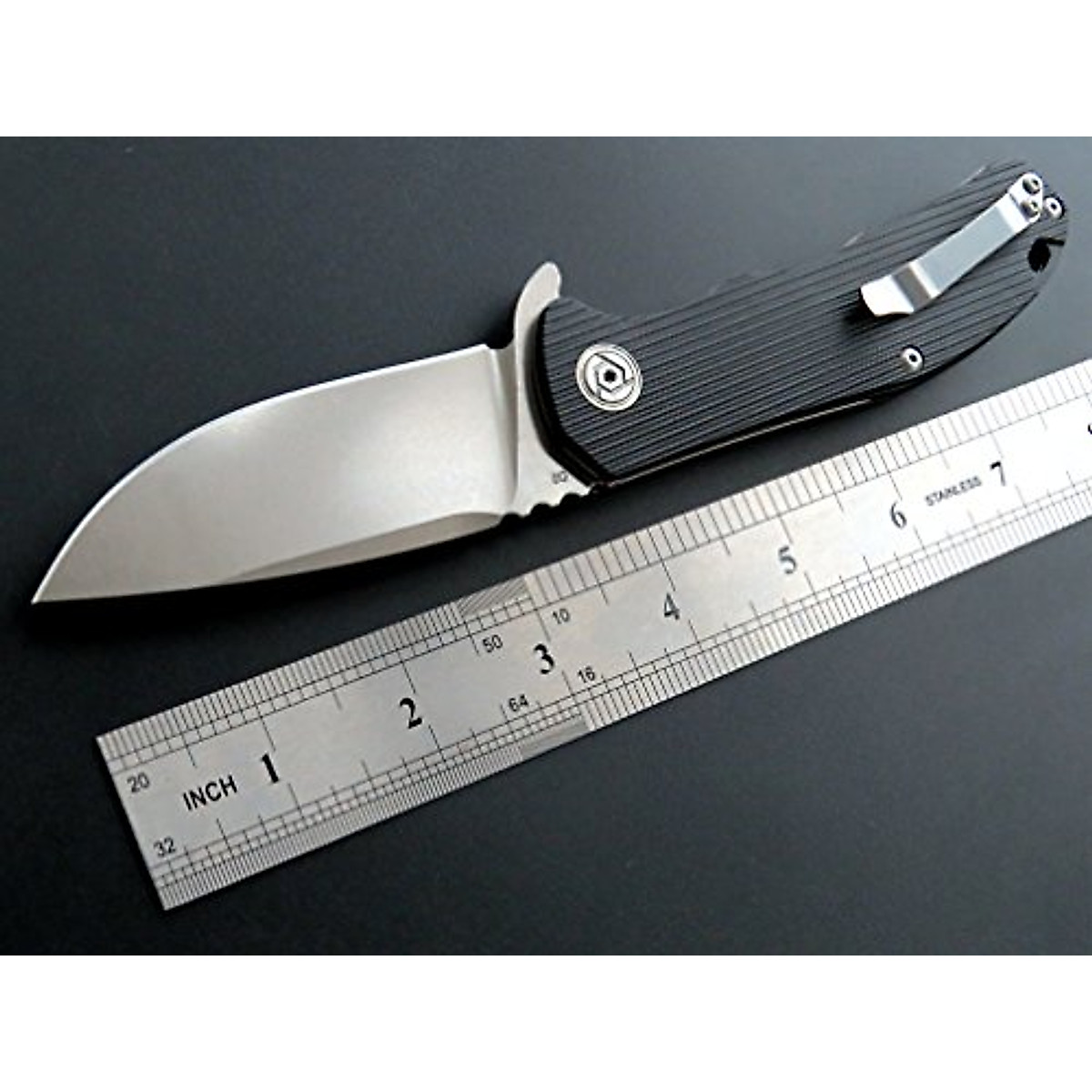 Eafengrow CH3504-G10 Flipper Folding Knife Camping Fruit Pocket Knives EDC Tools D2 Blade Ball Bearings Outdoor Tool (black)