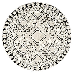 nuLOOM Vasiliki Moroccan Tribal Shag Area Rug, 5' x 8' Oval, Off White