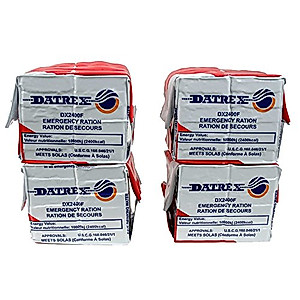 Datrex Emergency Survival 2400 Calorie Food Ration Bar (Pack of 4), 48 Bars