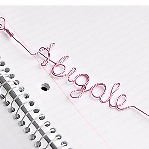 Personalized Aluminum Wire Name Bookmark with Heart and Bead Custom Book Marker Clip Gift for Book Lovers