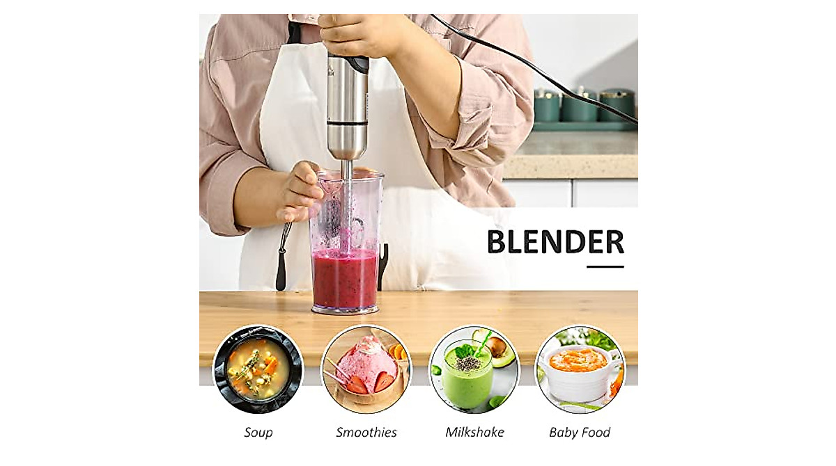 HOMCOM 4-in-1 Hand Blender - Powerful & Versatile