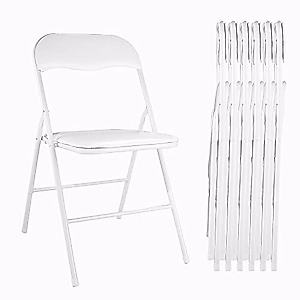 NBTiger 6 Pack Folding Chair with Soft Padded Seat and Backrest, Portable Steel Frame Chair for Commercial Meeting Wedding Party Event, Indoor Outdoor for Office School Backyard, 330lbs Capacity