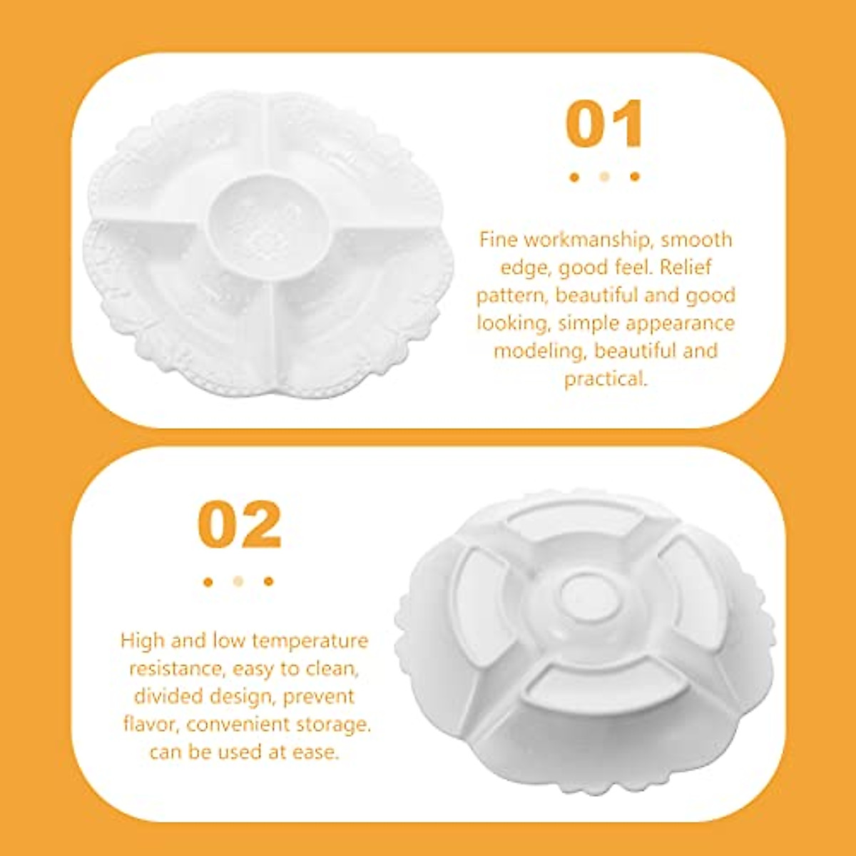 Cabilock Veggie Tray Ceramic Divided Serving Divided Serving Tray Serving platters Salad Plate Dishes Porcelain Fruit Appetizer Plates Ceramic