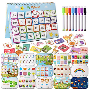 Dinhon Busy Book Preschool Learning Activities Latest 30 Themed - Workbooks Activity Binders Travel Toys for Toddlers, Autism Learning Materials and Tracing Coloring Books Montessori Toys for Age 3 +