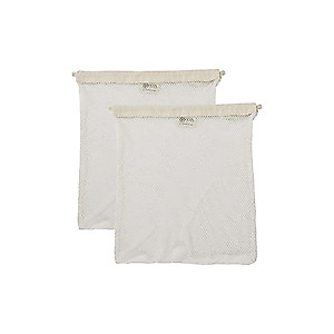 Simple Ecology Organic Cotton Mesh Laundry Bag; Machine Washing Bags for Delicates, Lingerie and Garments, Medium 2 pack