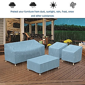 MUTUSHI Patio Furniture Cover Set 4 Piece Outdoor Furniture Cover Waterproof, Thicker Heavy Duty Lawn Outdoor Patio Furniture Set Covers -Twilight Blue