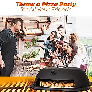 Geras Pizza Oven Outdoor for Grill - Grill Top Pizza Oven For Outside - Pizza Stone, Pizza Peel Kit - Small Portable Home Backyard BBQ Pizzas Maker Charcoal Grill, Pellet, Propane Gas and Wood Fire