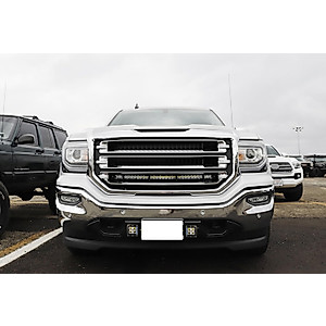 iJDMTOY Universal Fit License Plate Frame Mount 3-Inch LED Pod Fog Driving Light Kit, Include (2) 2x2 24W LED Cubic, Mounting Brackets & Relay Wiring Kit