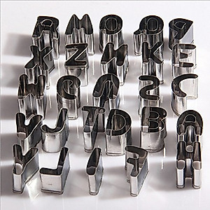 Cookie Cutter Set, 26pcs Stainless Steel Alphabet Letters Biscuit Cookies Cutters Molds, Mini A-Z Shaped Mould Decorating Tool