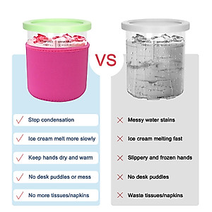 Xumbtvs Reusable Ice Cream Sleeve, 4 Pcs Neoprene Insulated Sleeves for Ninja Creami Deluxe Pints, Compatible with NC501, NC500 Series Deluxe Ice Cream Maker Containers, Only Sleeve(Colorful,24oz)