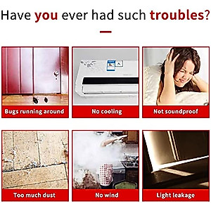 Door Draft Stopper, Cuttable Under Door Seal, Strong Adhesive Draft Stopper for Bottom of Door for Exterior/Interior Doors 39” Length (Brown)