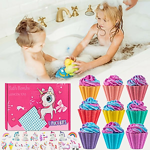 Bath Bombs for Kids with Surprise Unicorn Inside, 20 Kids Bath Bombs Gift Set, Handmade Bubble Bath Fizzes Bomb for Chrildren Birthday Christmas and Party Favor Christmas Gifts Set for Girls