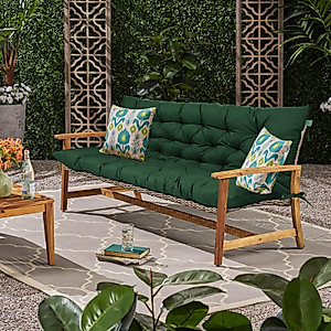 Zacammy Porch Swing Replacement Cushion for 3 Seat - Outdoor Waterproof Patio Furniture loveseat Cushions with Backrest - Thicken 4''Garden Bench Furniture (Dark Green, Outdoor Cushions 40x71in)