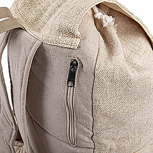 Large Hemp Backpack - Eco Friendly Unisex Rustic Bag Durable by Freakmandu White