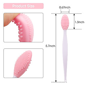 Lip Scrub Brush,Silicone Lip Brush Exfoliating Double-Sided Lip Scrubber Tool, Lightening for Dark and Chap Lips, Exfoliating Brush for a Smoother and Fuller Appearance, Cleaner Lips