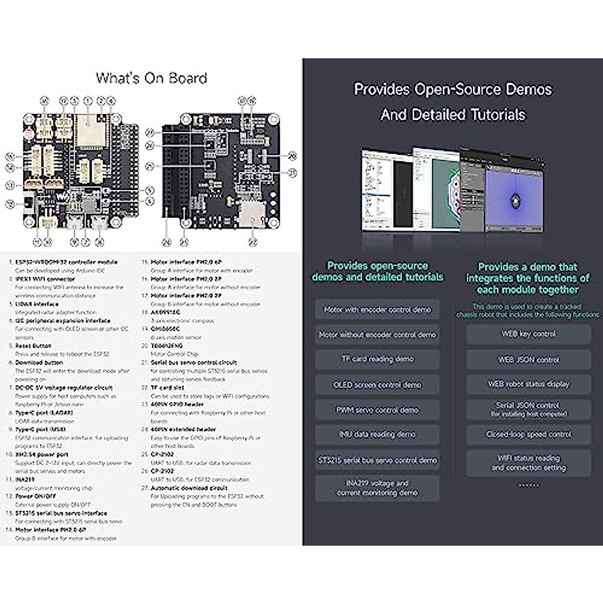Waveshare General Driver Board for Robots, Compatible with Raspberry Pi and Jetson Nano, Based On ESP32, Multi-Functional, Supports WiFi, and ESP-Now Communications