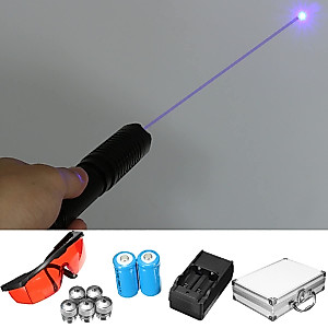 SRDHIN High Power Blue Tactical Flashlight, LED Light, Battery Powered, Adjustable, Suitable for Outdoor Activities