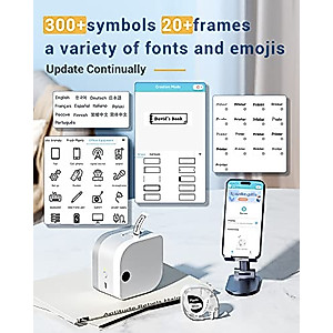Phomemo P12 Pro Label Maker Machine with Tape, Portable Rechargeable Label Makers Wireless Label Printer Compatible with Android & iOS, Easy to Use Small Business Home Office Organization - White