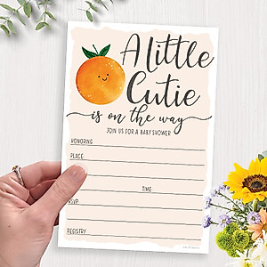 Little Cutie Baby Shower Invitations (20 Count) With Envelopes - Gender Neutral or Girl Baby Shower