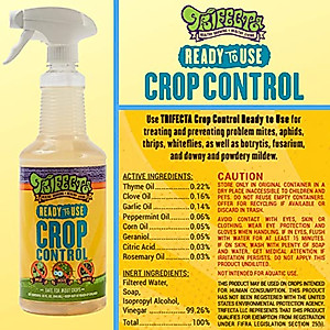 Trifecta Crop Control Ready to Use Maximum Strength Natural Pesticide, Fungicide, Miticide, Insecticide, Help Defeat Spider Mites, Powdery Mildew, Botrytis and Mold on Plants 32 OZ Size
