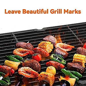 GGC 18 1/4 Inch Grid Grate Replacement for Charbroil, Coleman, Kenmore, Master Forge, Thermos, Uniflame, Master Forge and Others, 2 PCS Porcelain Coated Cast Iron Cooking Grid (18 1/4 x 13 1/8)