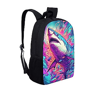 PinUp Angel Blue Purple Shark Backpack For School Bag Kids Cool Magical Animal Bag For Children Boys and Girls Bookbag