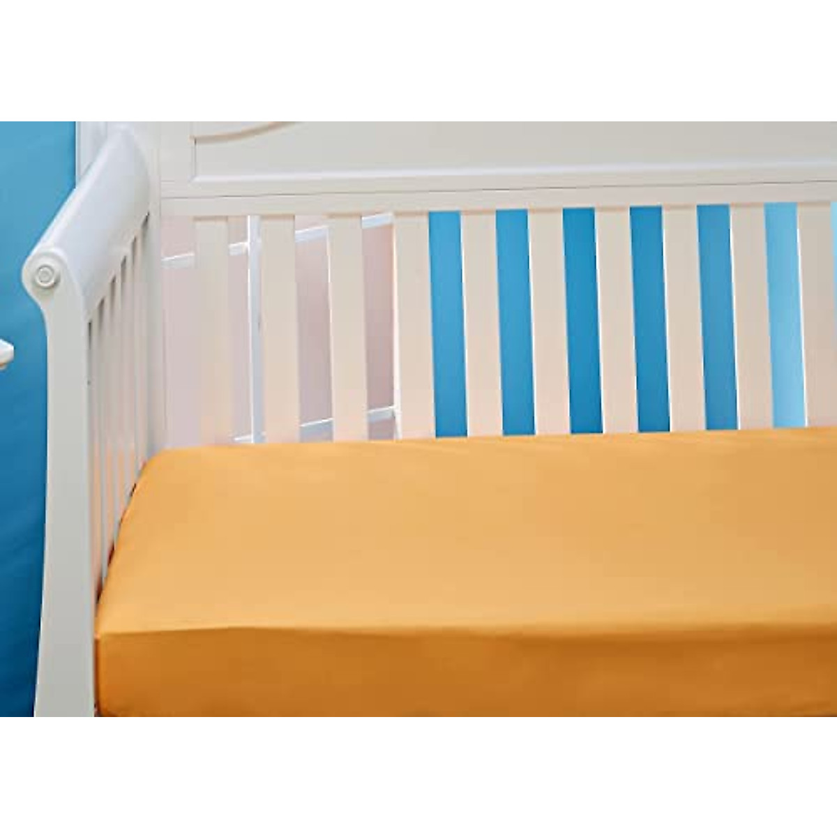 Everyday Kids 2 Pack Fitted Boys Crib Sheet, 100% Soft Breathable Microfiber Baby Sheet, Fits Standard Size Crib Mattress 28in x 52in, Nursery Sheet - Construction/Gold