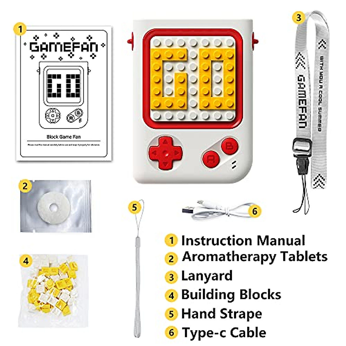 MONTENMIN Portable Mini Fan Rechargeable Battery-Operated Handheld Fan with Adjustable Lanyard, 3 Speeds Vertical Air Flow Personal Desk Fan with Aromatherapy Pad for Kids Home Office Outdoor Travel