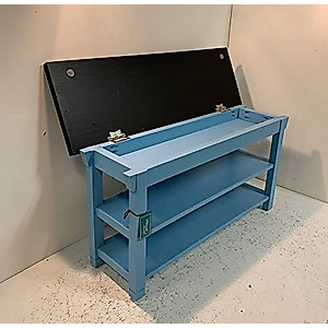 Hallway Entryway Foyer Storage Bench With Two Shoe Shelves in Your Choice of Color and Size 24 Inches to 46 Inches