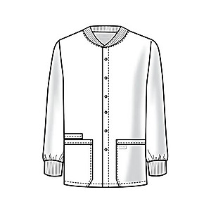 Cherokee Men's Snap Front Jacket with Long Sleeve Rib-Knit Collar and Cuffs Plus Size WW360, 2XL, Black