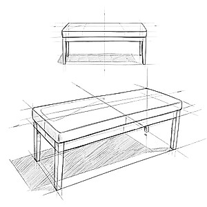 SIMPLIHOME Lacey 43 inch Wide Rectangle Ottoman Bench Distressed Black Tufted Footrest Stool, Faux Leather for Living Room, Bedroom, Contemporary Modern