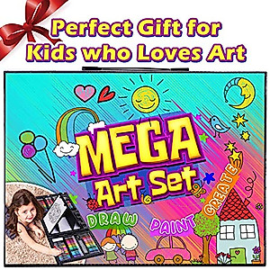 Dinonano Drawing Painting Art Set for Kids - 238 Pieces Paint Makers Coloring Set School Supplies Kit Sketch Pad Easel Oil Pastels Crayons Watercolor Pencils Markers Toddler Boys Girls Age 3 4 5 6-12