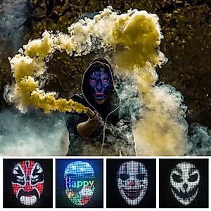 TrendyNow365 Rechargeable LED Halloween Mask with Bluetooth, Programmable with Shining Mask App, Face Changing Cosplay, Party, Christmas