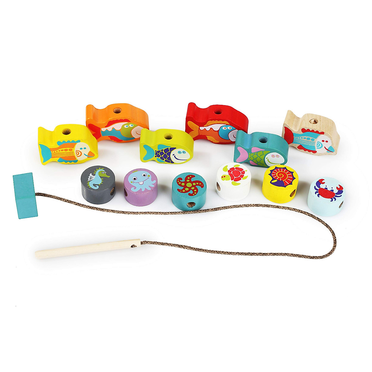 Wise Elk Fishes Lacing Toy