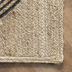Rugs USA x Arvin Olano Axel Diamond Jute Area Rug, 4' x 6', Natural
