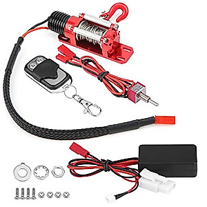 RC Car Winch RC Model Vehicle Crawler Winch RC Accessory with Remote Controller 1/10 Scale