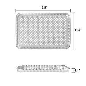 Grilling Corner 10-Pack Disposable Grill Pans for Outdoor Grill/BBQ Broiler Pans/Grilling Trays/Grill Drip Pan/Tray Liner,Prevents Food from Falling into The Grill or Sticking to The Grate