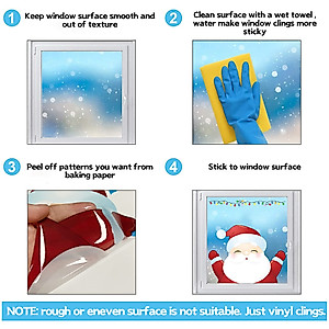 MISS FANTASY Christmas Window Clings Decorations 10 Sheets Large Merry Christmas Snowflake Window Stickers Decals for Glass Window Double Sided Christmas Decorations for Home Office School Classroom