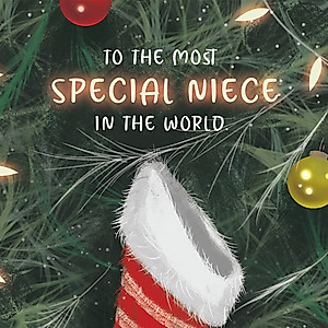 Prime Greetings Christmas Card For Niece, Made in America, Eco-Friendly, Thick Card Stock with Premium Envelope 5in x 7.75in, Packaged in Protective Mailer