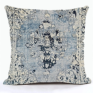 Snycler Antique Kirman Rug Print Pillow Case Square Pillowcase Soft Throw Pillow Cover 20"X 20" Home Decor for Living Room Couch Sofa Car Cushion Cover