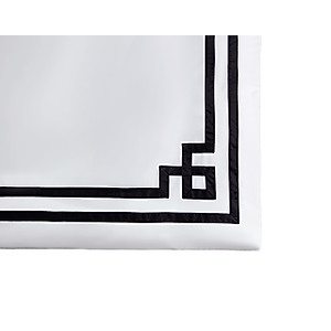 CASA BOLAJ DESIGNED TO DREAM 3 Pcs Do Not Include Filling Duvet Cover Set 100% Egyptian Cotton Sateen Luxury 400 TC (White Black, King)