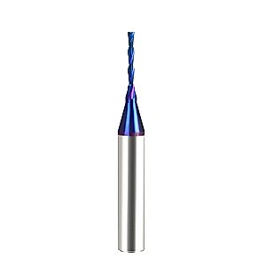 DashHound BRU222 Solid Carbide Spiral Plunge Router Bit 2 Flutes Up Cut CNC Router Bits End Mill NACO Coated 1/16"CD X 1/2"CL X 1/4"SD x 2"OL
