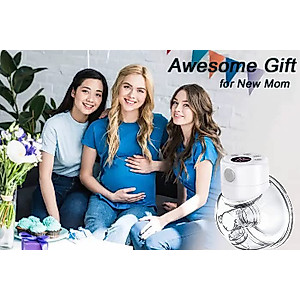Hand Free Breast Pump, MOM--cozY S12 Same model LED Display Wearable Breast Pump, Portable Electric Breast Pump, 2 modes and 9 levels - 24mm