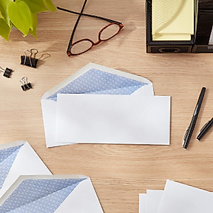 Amazon Basics #10 Security Tinted Business Envelopes, Moisture Sealed, 4-1/8 x 9-1/2 Inch - Pack of 500, White