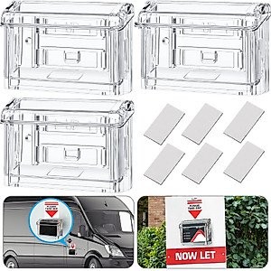 Outdoor Business Card Holder Acrylic Business Card Holder Wall Mount Clear Door Business Card Holder for Car with Take One Sticker for Office Store Trucks Wall, 4.25 x 1.46 x 2.87 Inch (3 Pcs)
