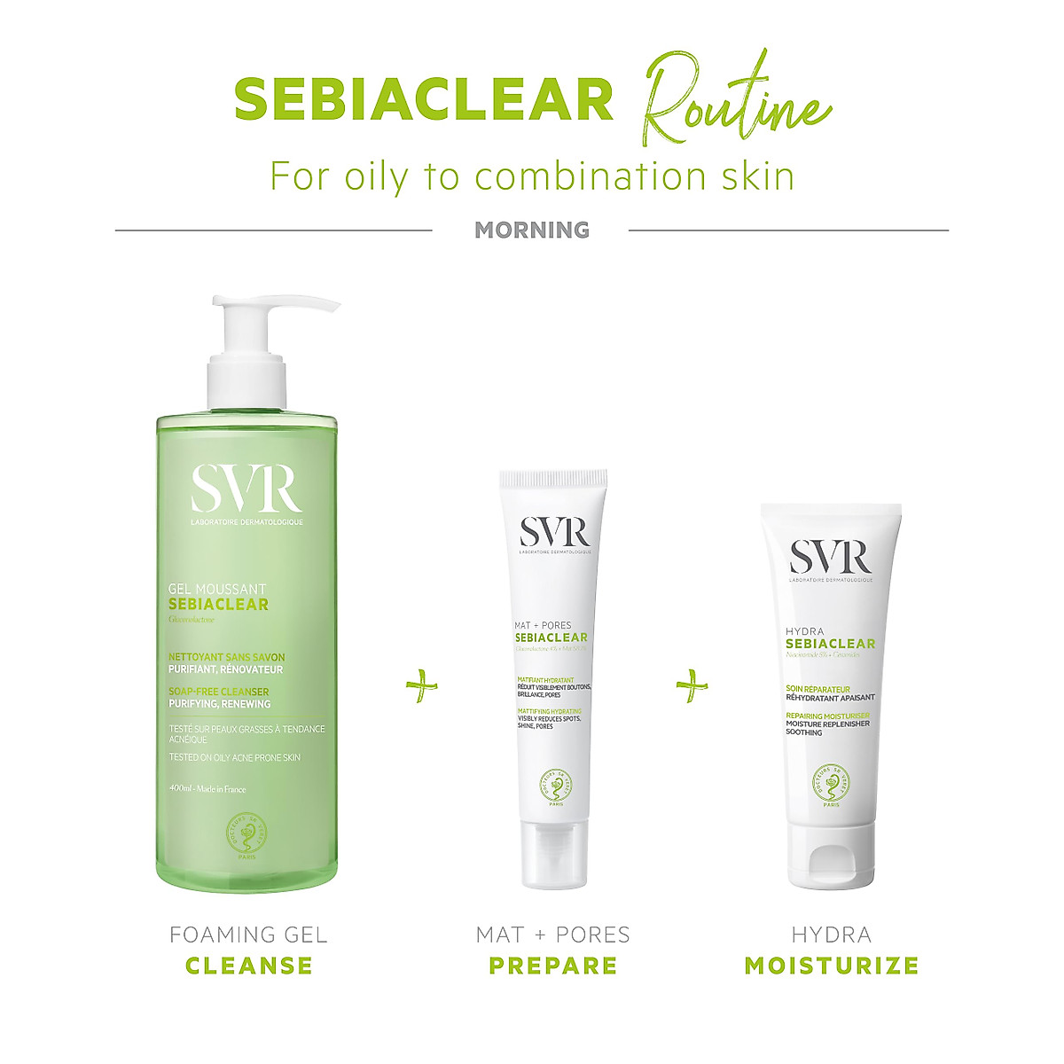 SVR Sebiaclear Moisturizing Face Cream with Niacinamide, Hyaluronic Acid and Ceramides, Soothing Moisturizer for 48h of Hydration, Reduces the appearance of marks. For Oily Sensitive Skin, 1.4 oz.