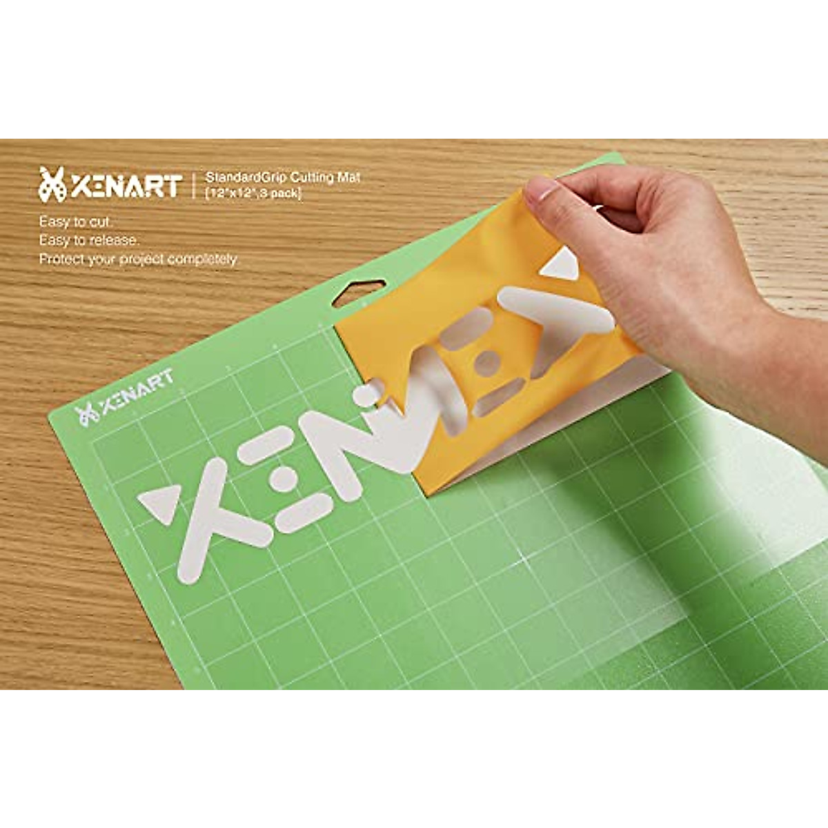XINART StandardGrip Cutting Mat for Cricut Maker 3/Maker/Explore 3/Air 2/Air/One(12x12 Inch, 3 Mats) Standard Adhesive Sticky Green Quilting Cricket Cutting Mats Replacement Accessories for Cricut